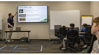 XRP Robot Obstacle Course with 4th Graders at DigiKey