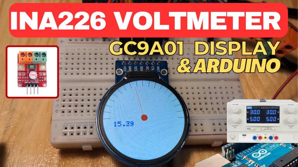 INA226 Voltmeter & GC9A01 Display Using Visuino